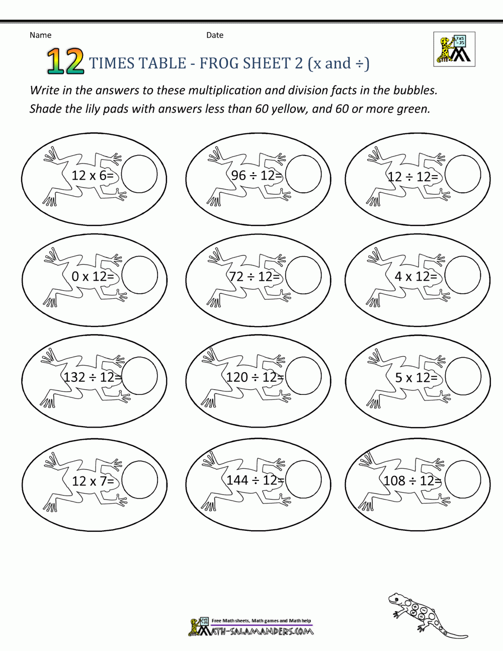Free Printable 12 Times Tables Worksheets Times Tables Worksheets
