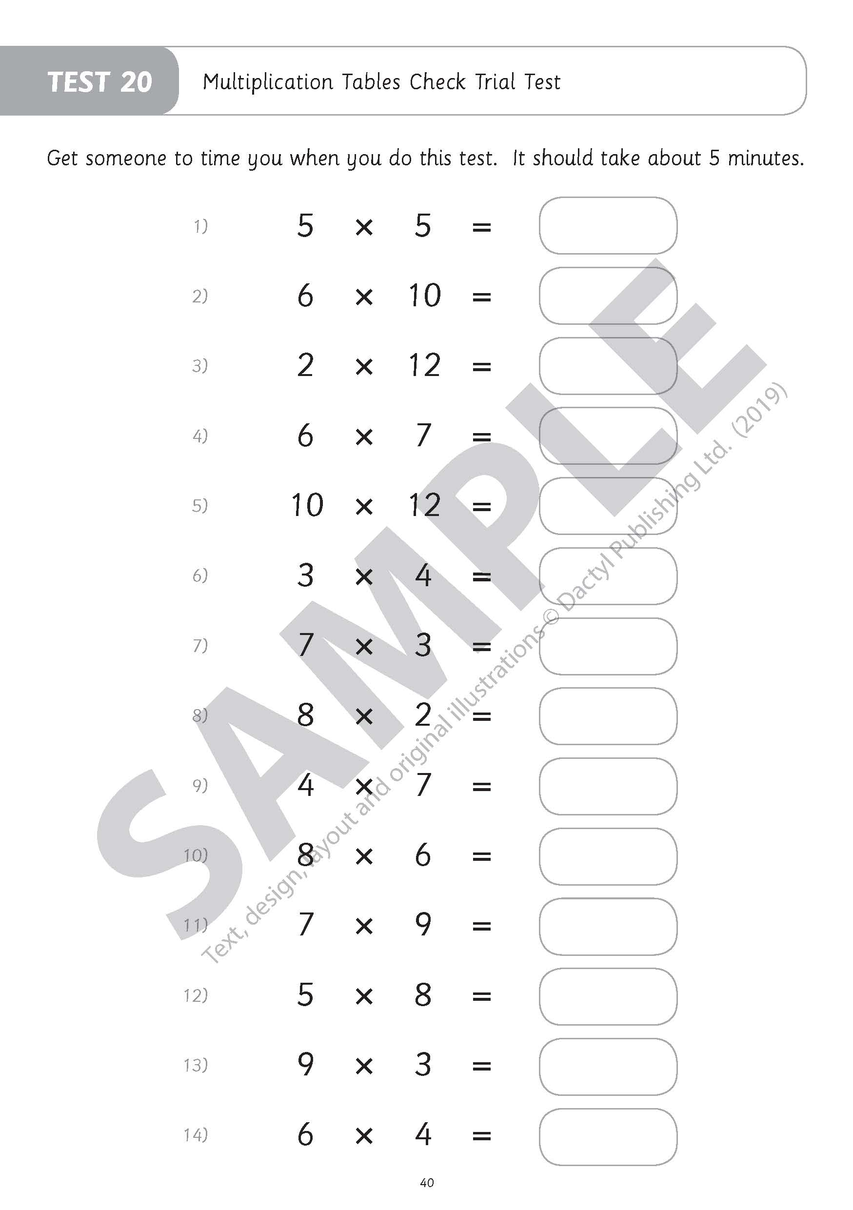 Times Tables Practice Book Free Printable