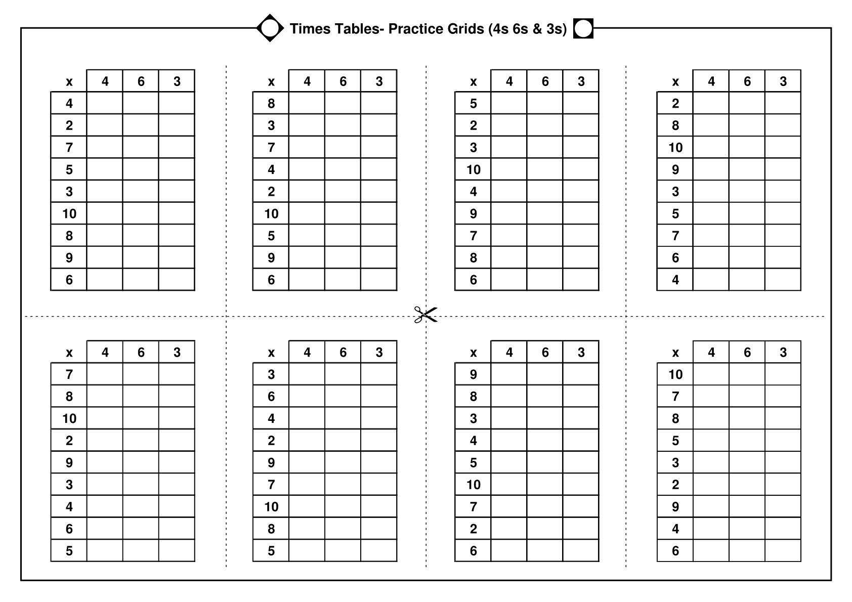 Times Tables Speed Test Free Printable Times Tables Speed Test Free Printable