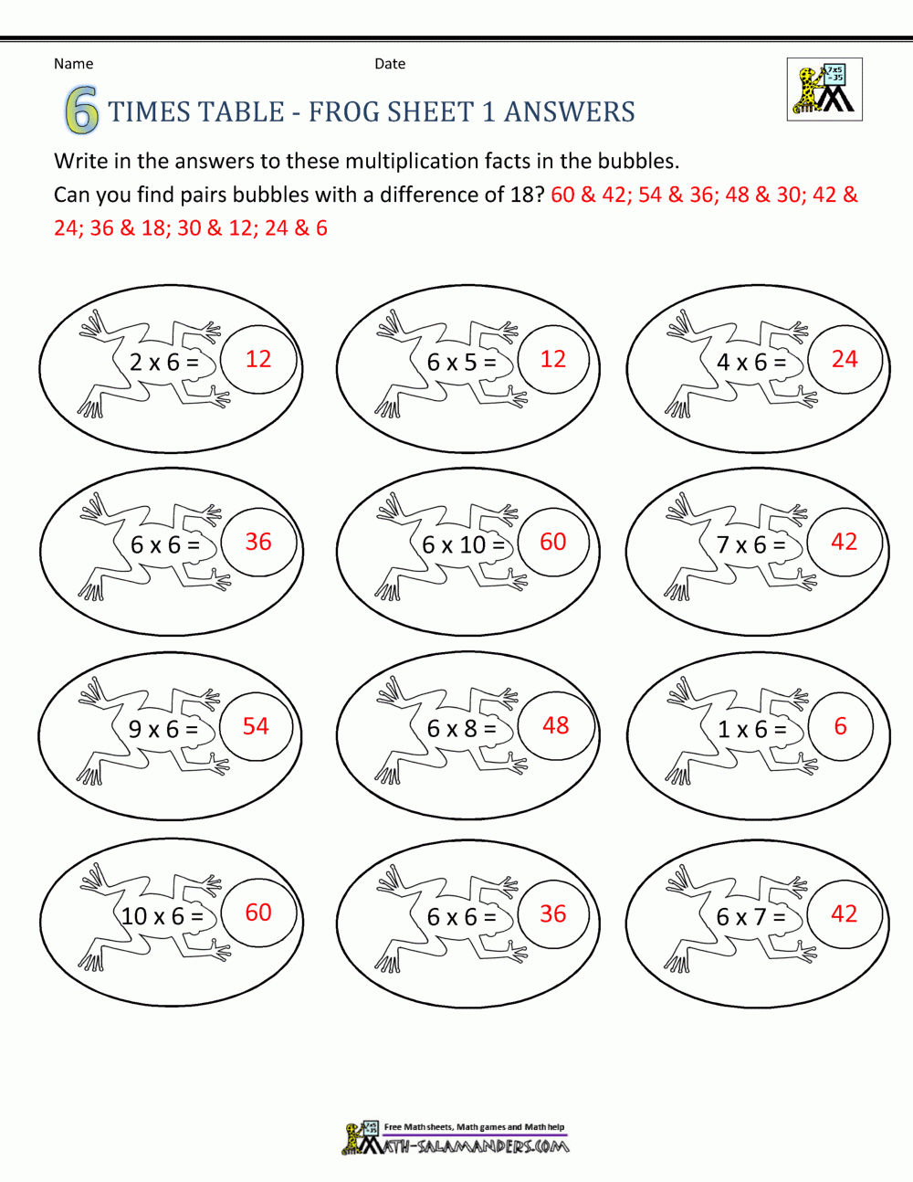 6 Times Table Colouring Sheet Free Printable 6 Times Table Colouring Sheet Free Printable