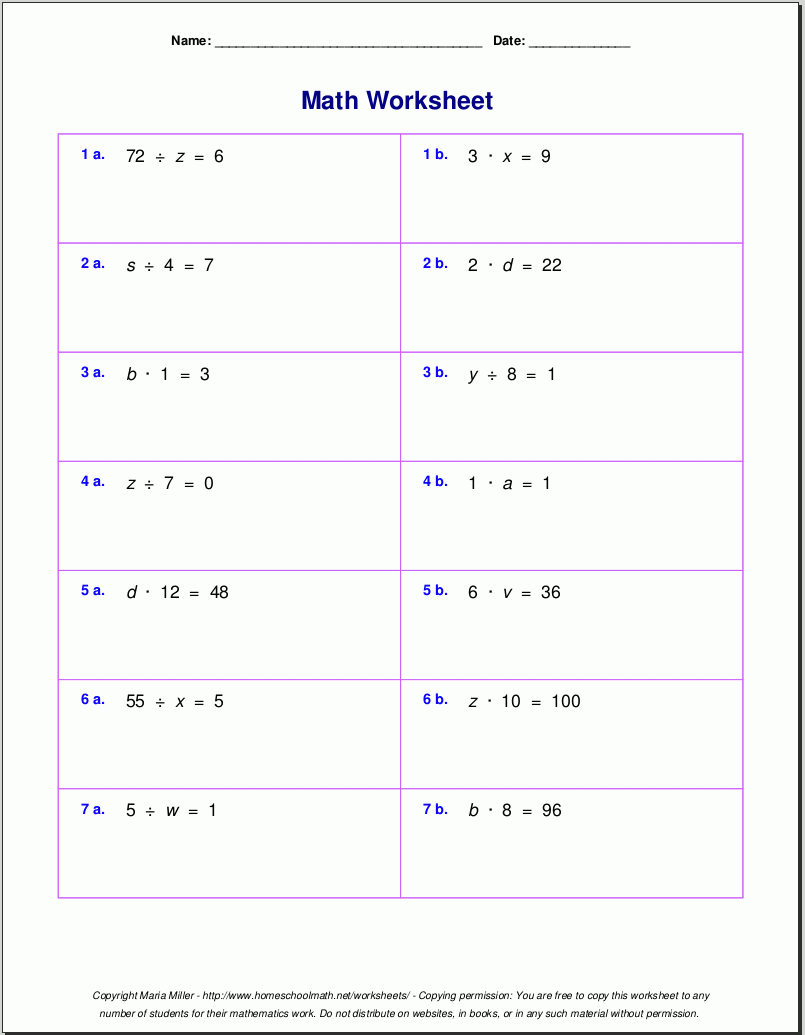 Multiplication And Division Worksheets Year 5 Free Printable Multiplication And Division Worksheets Year 5 Free Printable