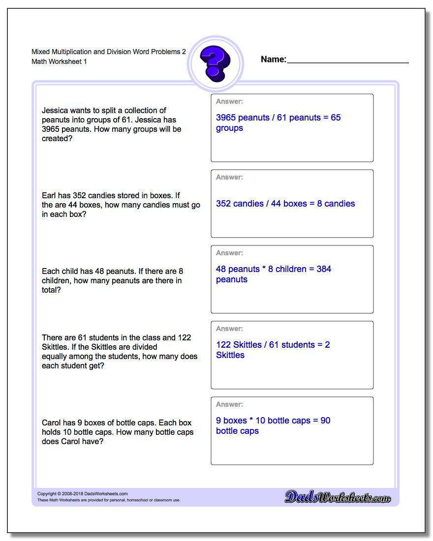 Grade 2 Multiplication Word Problems Worksheets Times Tables Worksheets