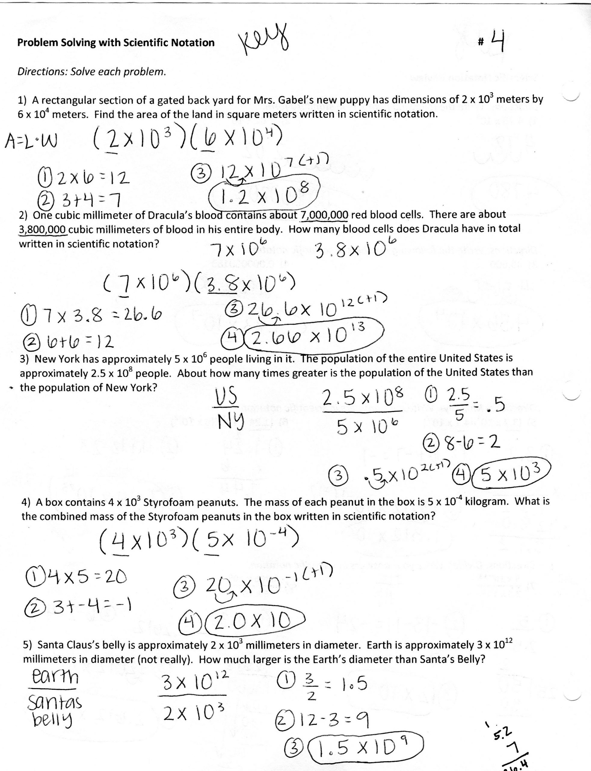 Scientific Notation Addition Subtraction Multiplication Division 