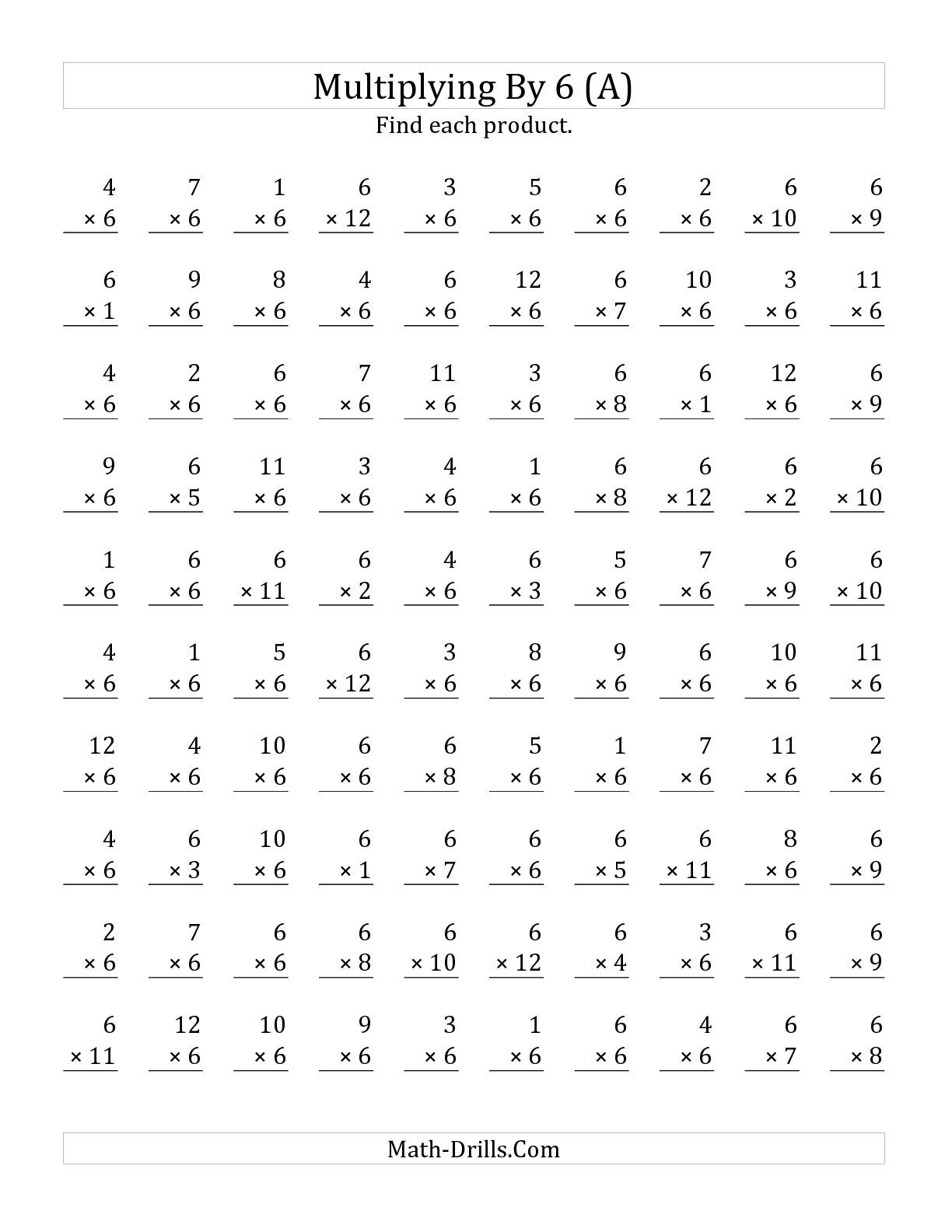 Mixed Multiplication Worksheets 0 12 - Free Printable