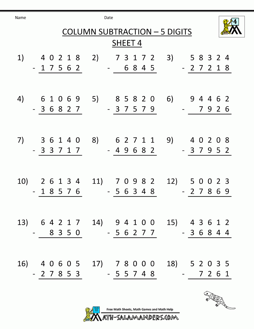 Grade 5 Multiplication Worksheets