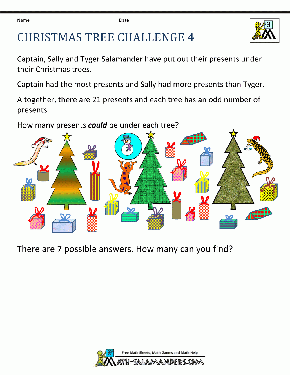 Christmas Pre Algebra Worksheets - Free Printable