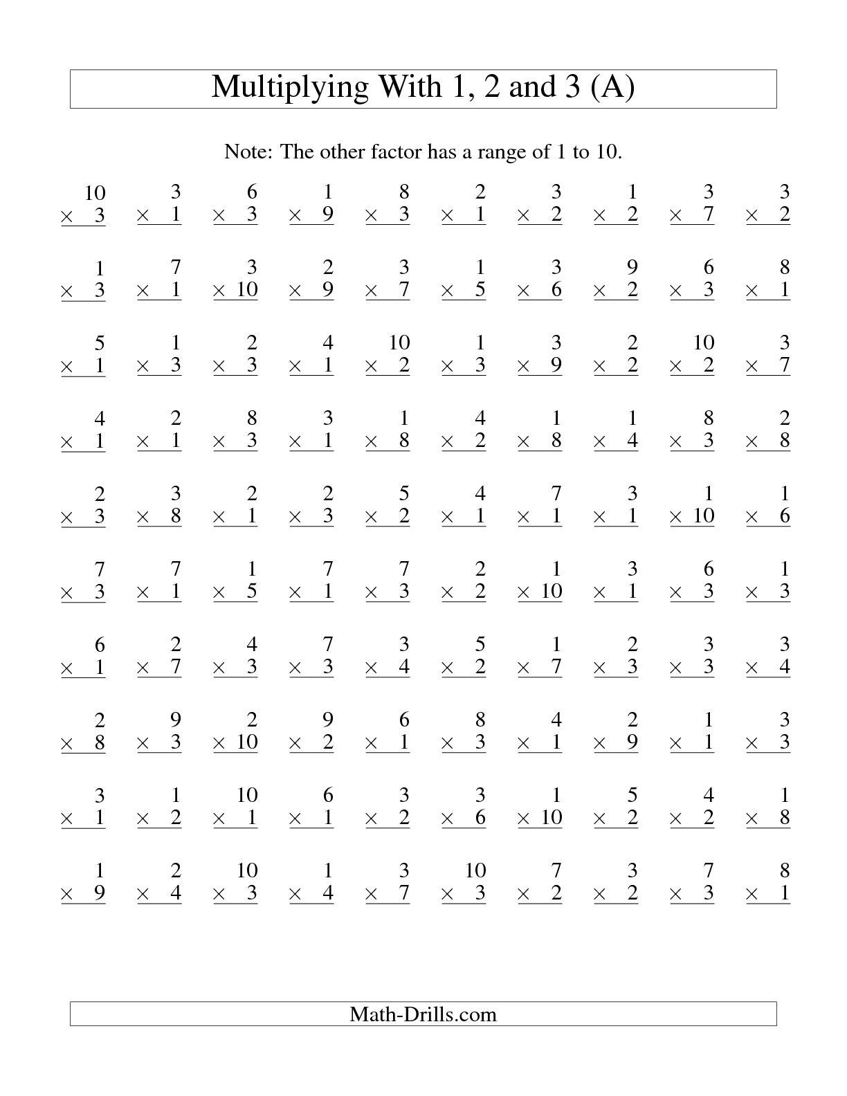 Multiplication 0 4 Worksheet - Free Printable