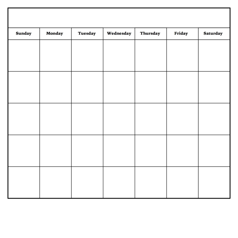 Printable Calendar Blank Monday Months - Free Printable