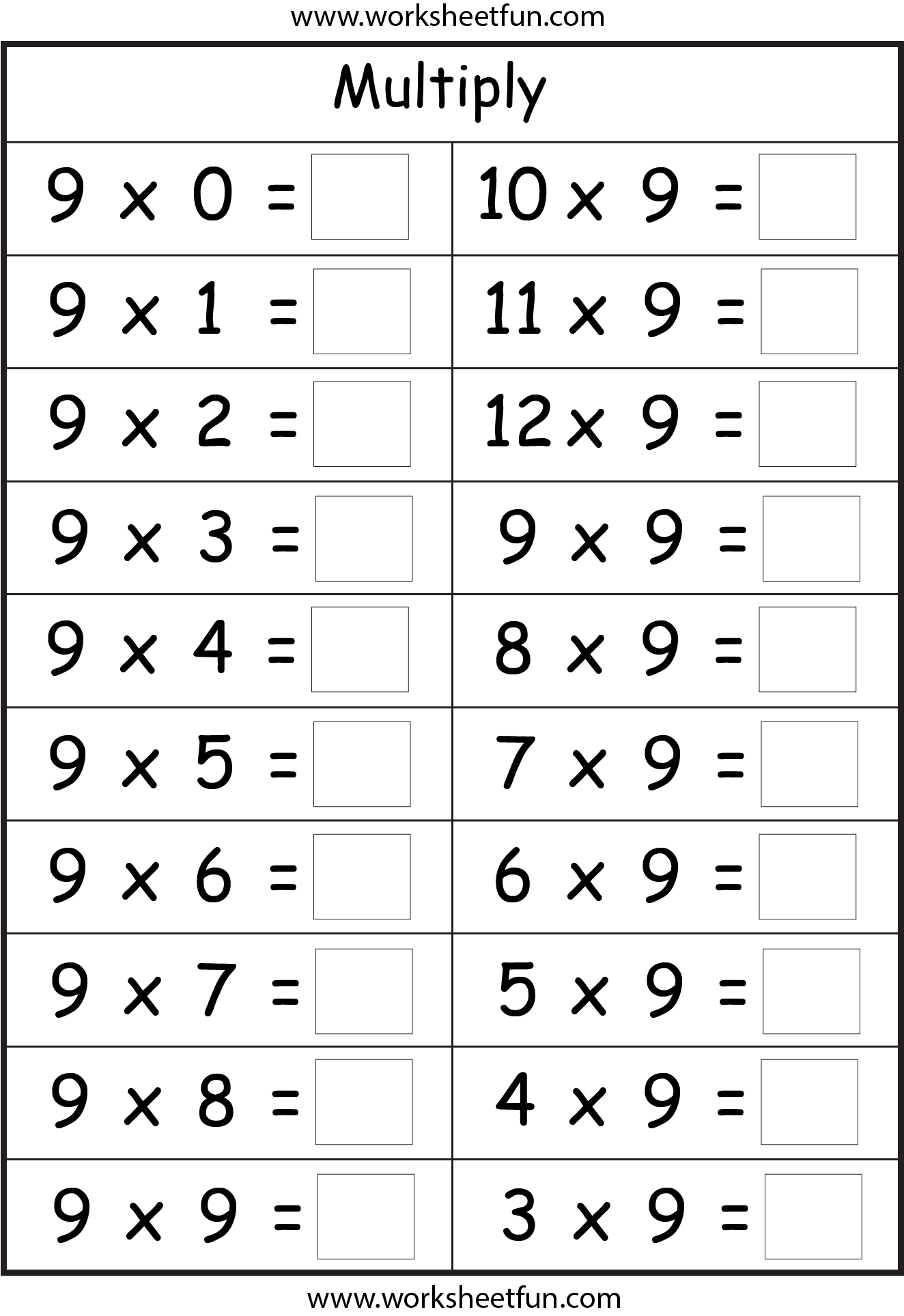 8 Tables Multiplication Worksheets - Free Printable