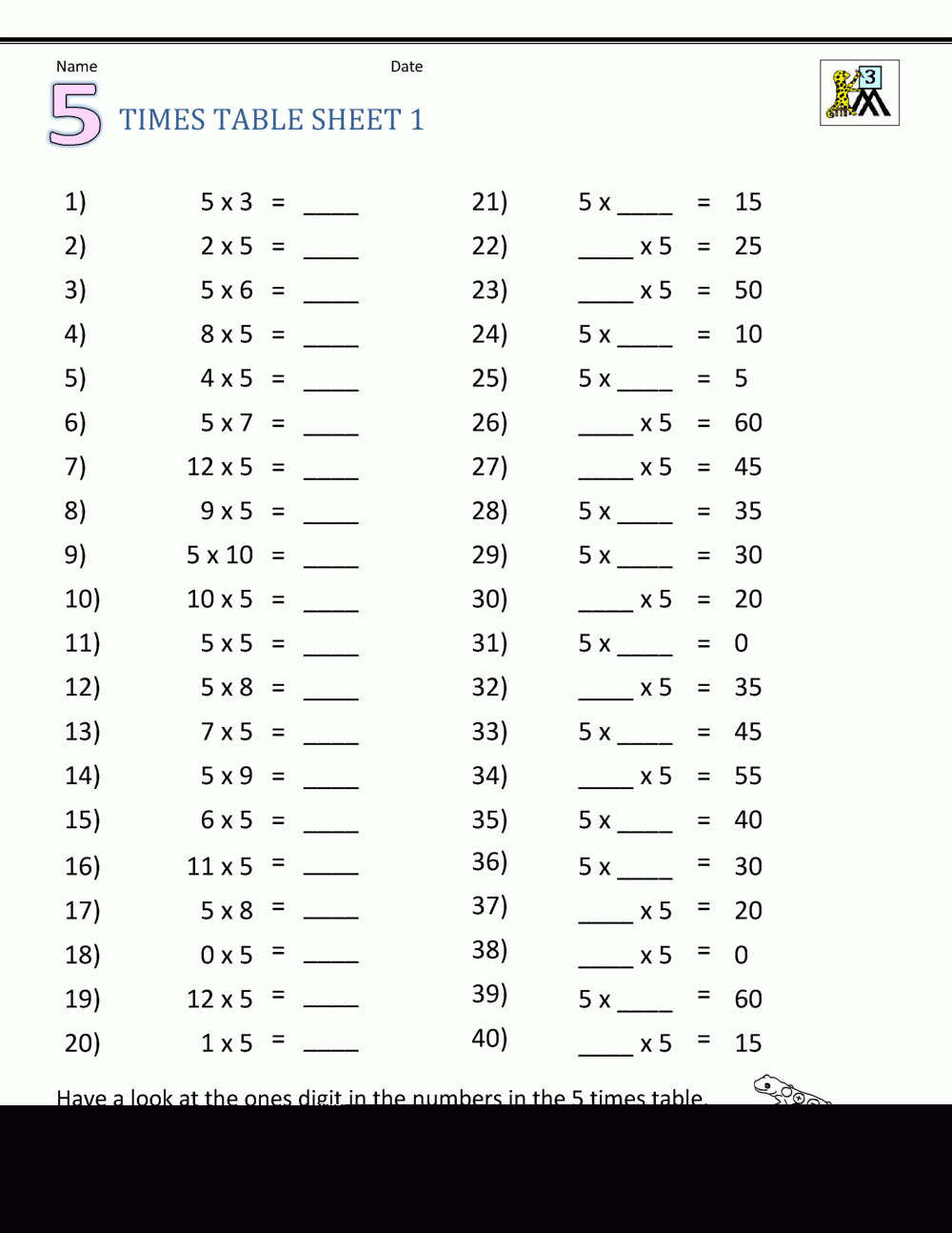 Maths About Times Tables Worksheets - Free Printable