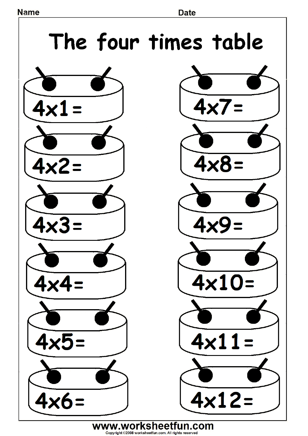 3 And 4 Times Tables Worksheets - Free Printable